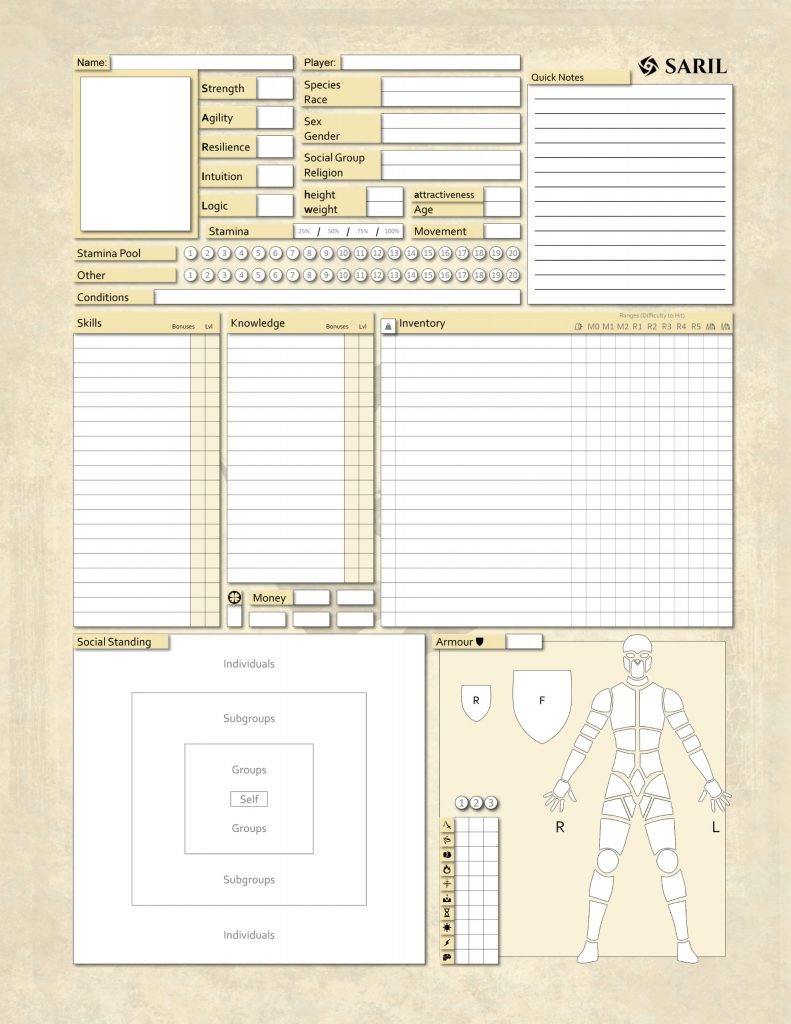 Character Sheets – SARIL